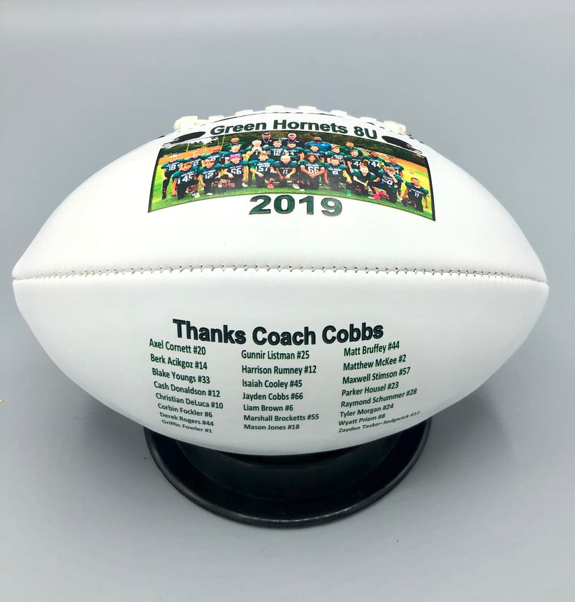 Custom Made Personalized 2 Panel Print Mini Size Footballs for Coach's ...