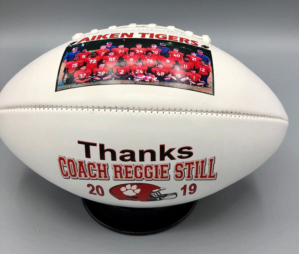Custom Made Personalized 2 Panel Print Mini Size Footballs for Coach's ...